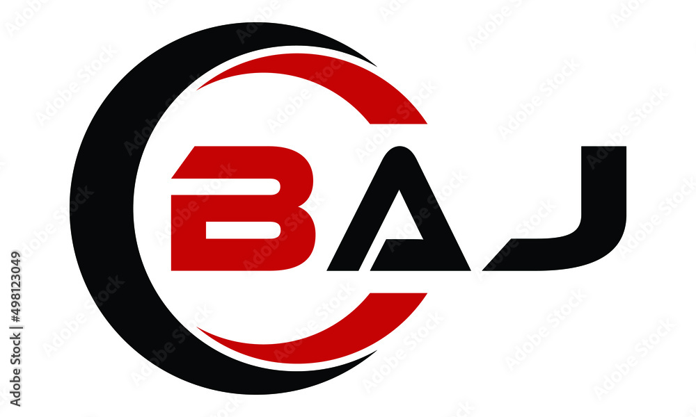 BAJ swoosh logo design vector template | monogram logo | abstract logo ...