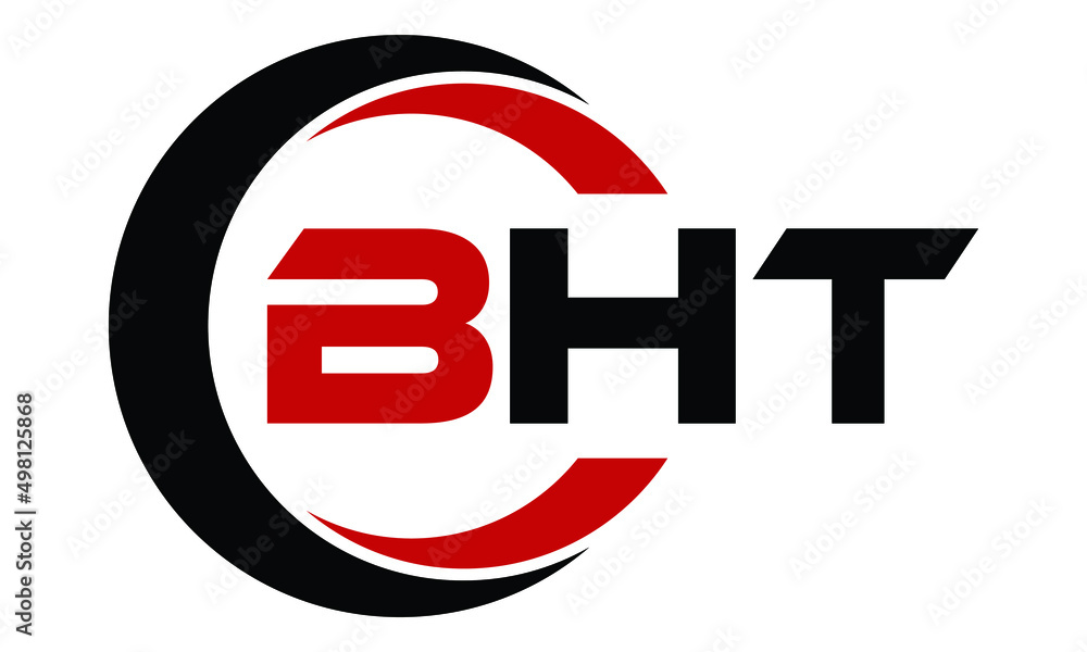 BHT swoosh logo design vector template | monogram logo | abstract logo ...