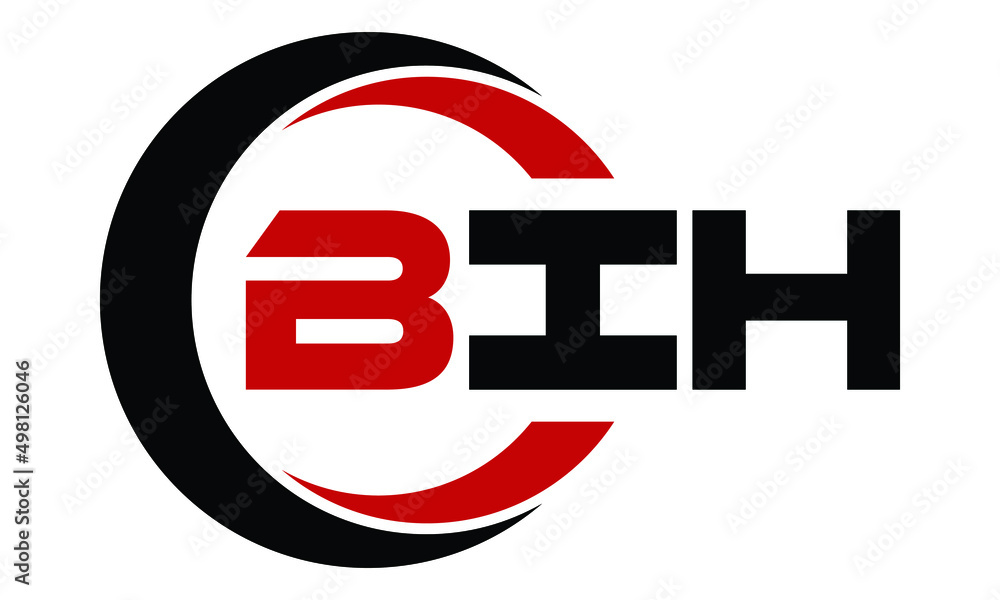 BIH swoosh logo design vector template | monogram logo | abstract logo ...