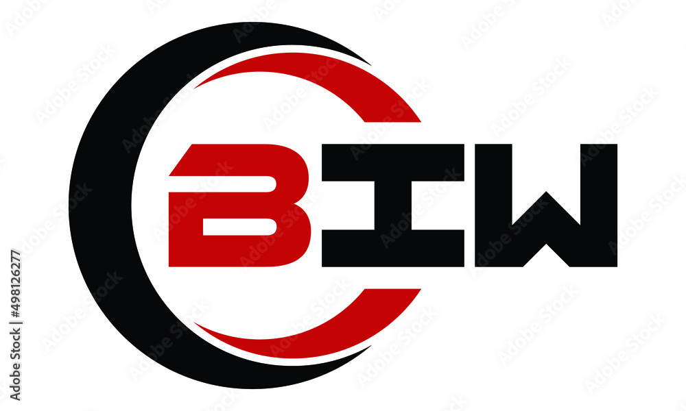 BIW swoosh logo design vector template | monogram logo | abstract logo ...