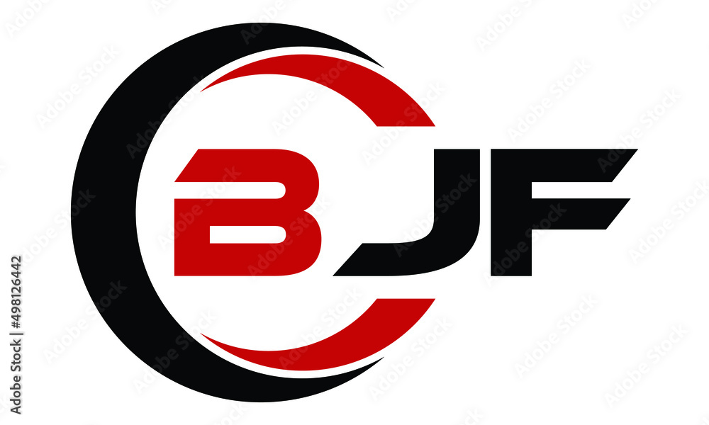 Vetor de BJF swoosh logo design vector template | monogram logo ...