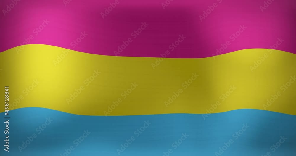 Animation of lgbt flag with pansexual pride colours waving vídeo do ...
