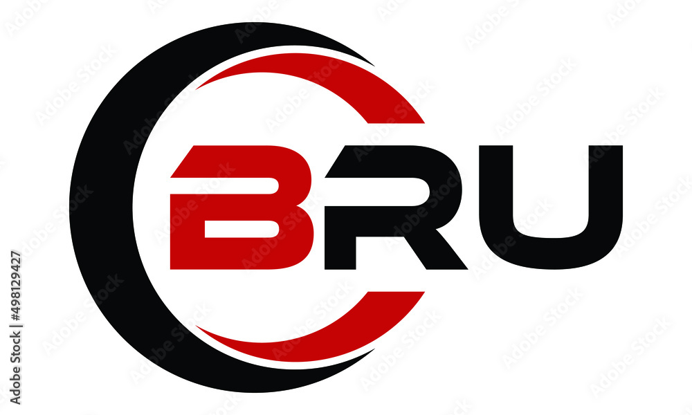 BRU swoosh logo design vector template | monogram logo | abstract logo ...