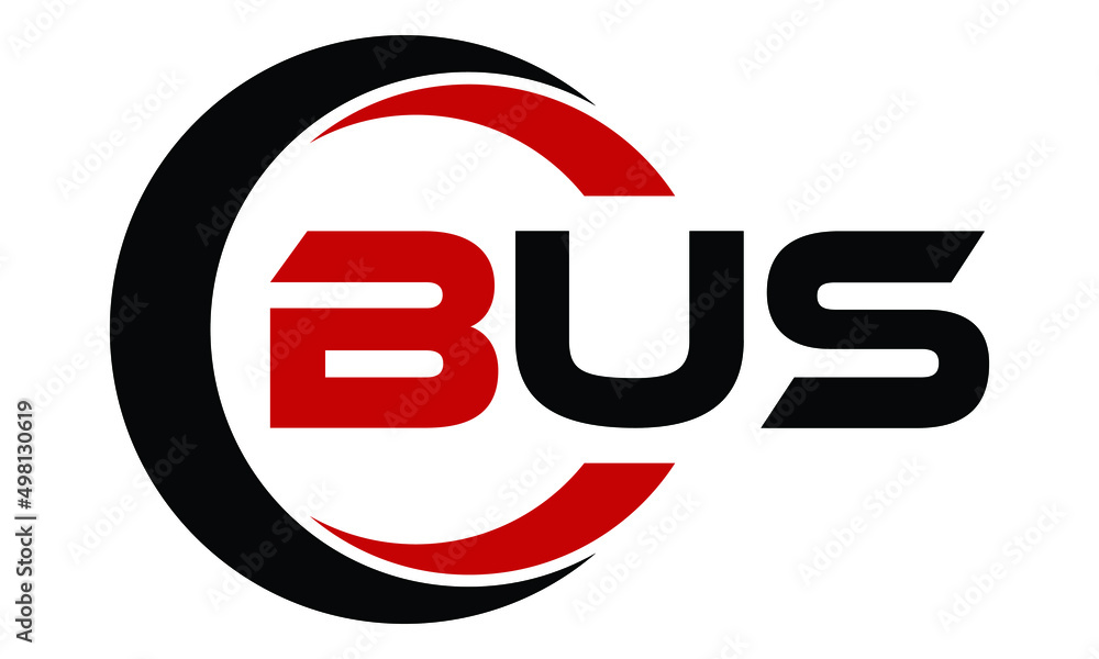 BUS swoosh logo design vector template | monogram logo | abstract logo ...