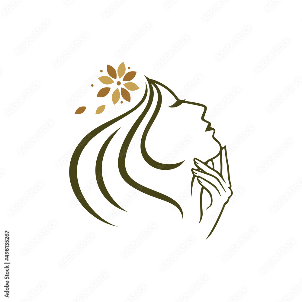 flower, beauty face logo inspiration Stock Vector | Adobe Stock