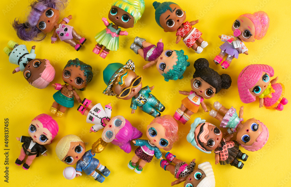 Kamenskoe, Ukraine - Mar 30, 2022. Many different little L.O.L ...