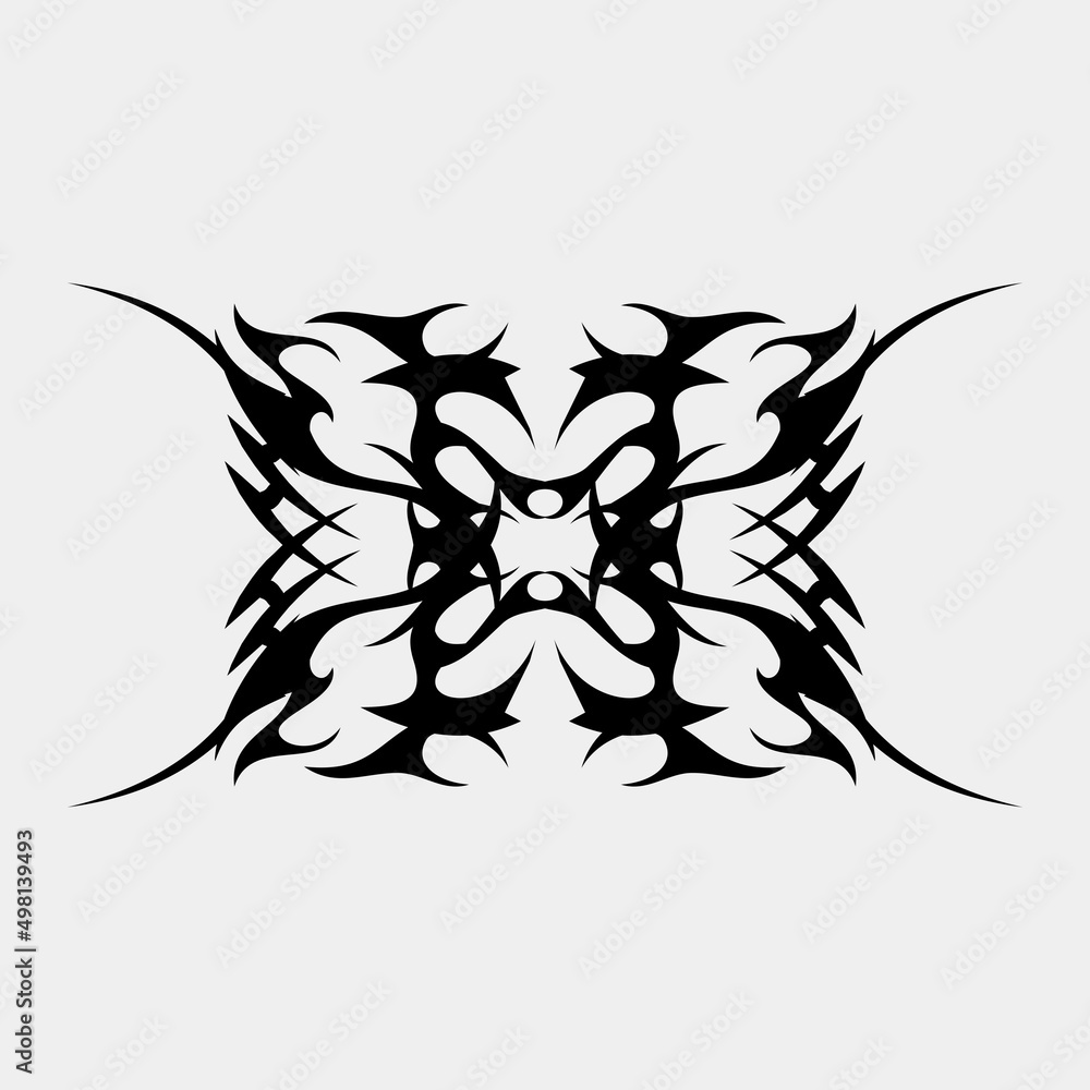 tribal tattoo vector, scary, spooky, gothic, sharp, geometric, mandalas ...