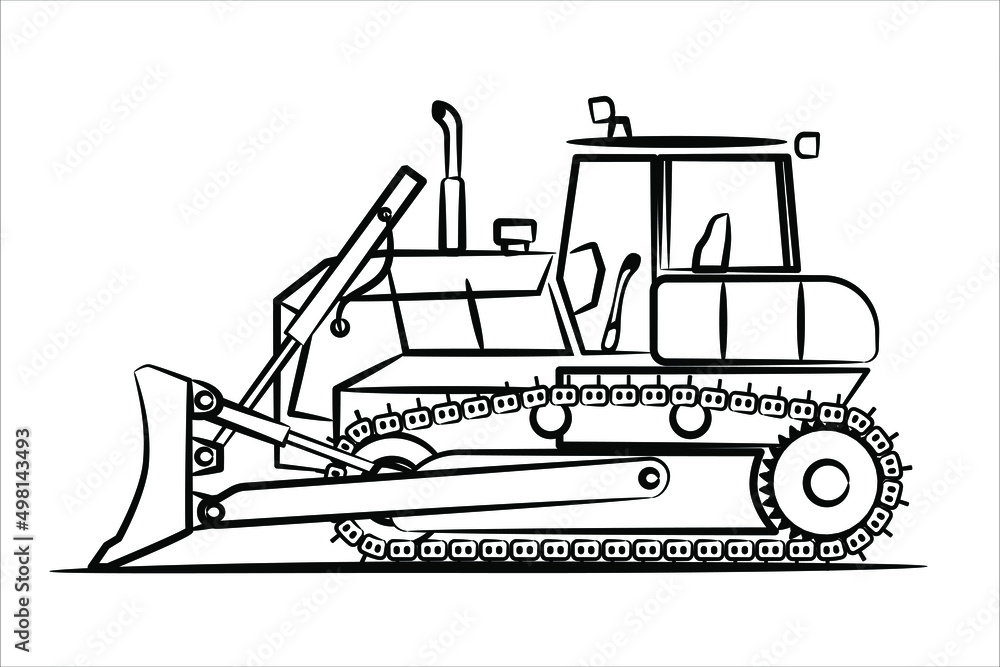 Cat Bulldozer Clipart Black And White