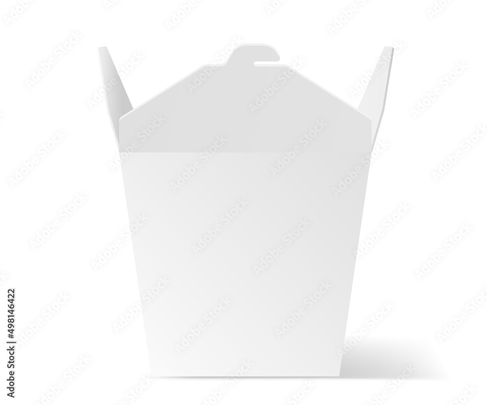 White wok box 3d mockup. Realistic paper packaging for chinese food ...