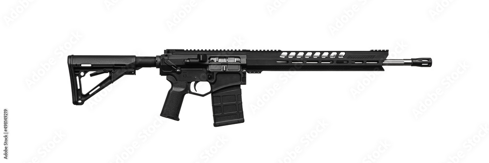 Modern automatic rifle isolated on white background. Weapons for police ...