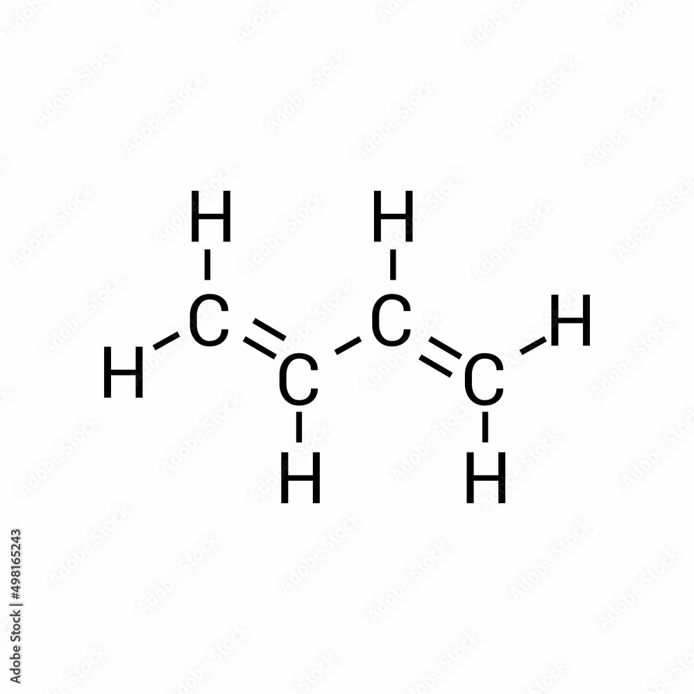 chemical structure of Butadiene Stock Vector | Adobe Stock