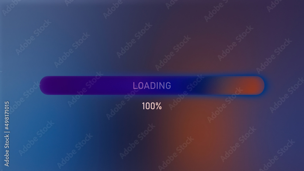 Loading scale. Motion. Purple background with orange hues and a running ...