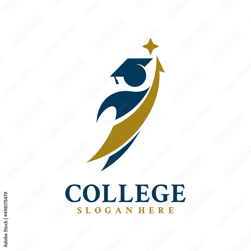Graduate hat and college student logo vector. Education logo template ... Graduate hat and college student logo vector. Education logo template ...