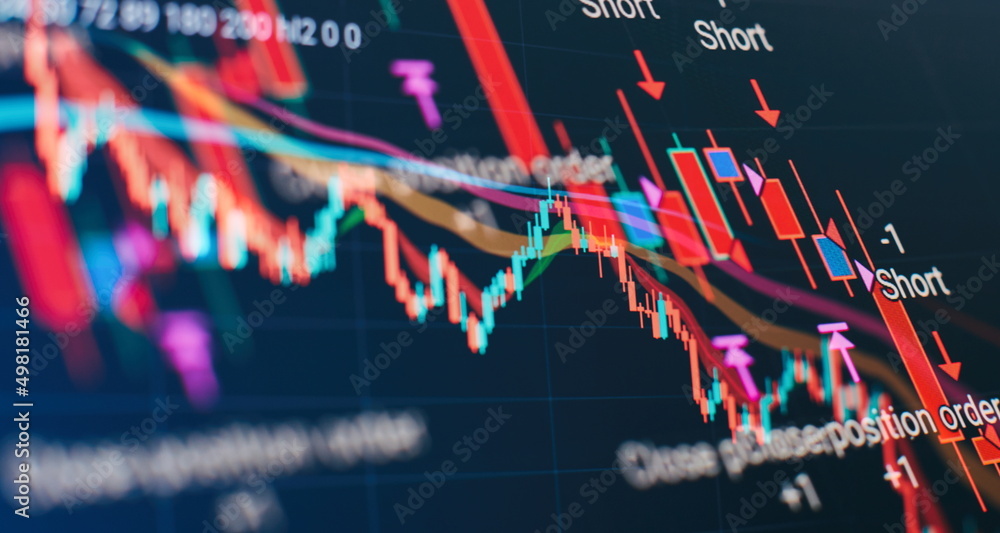 forex trading graph and candlestick chart suitable for financial ...