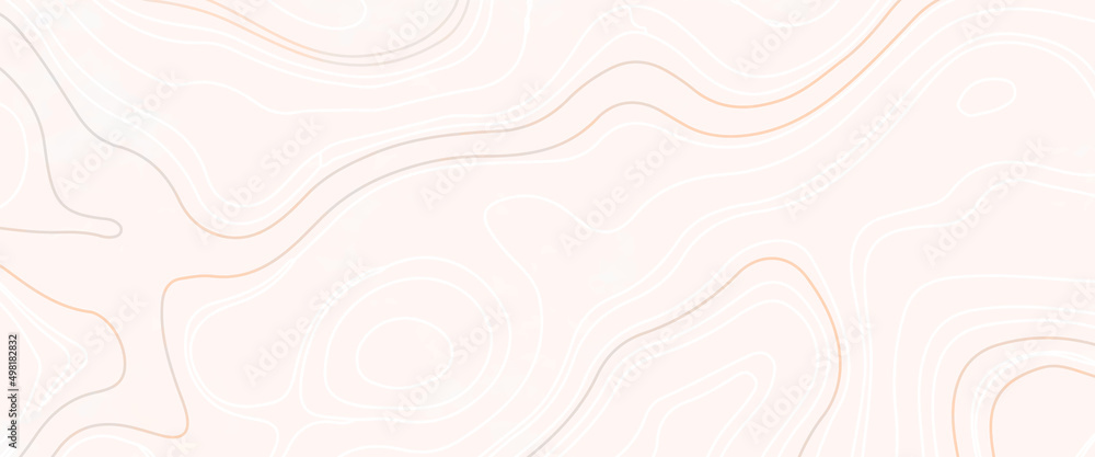 abstract topographic map in brown colors. Luxury gold abstract line art ...