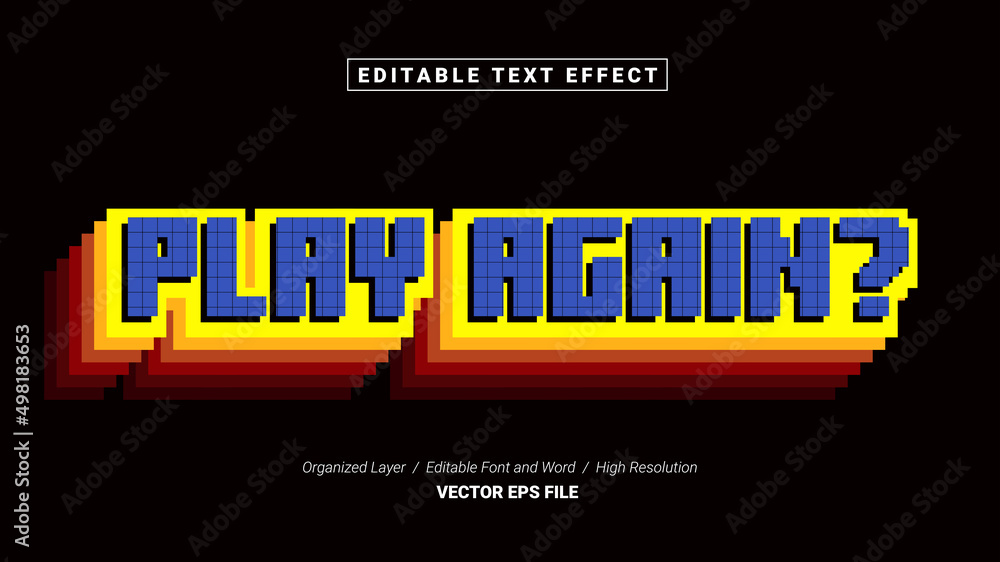 Editable Play Game Font. Typography Template Text Effect Style ...