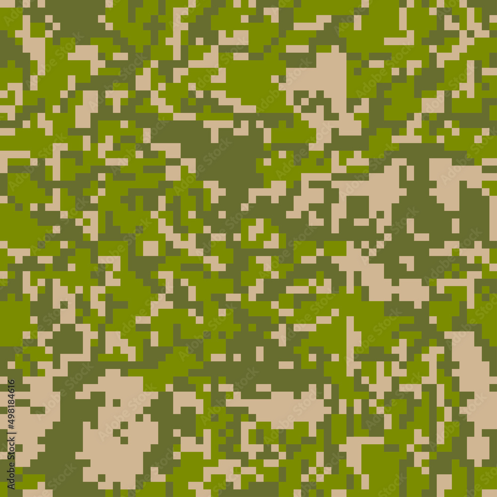 Pixel camouflage seamless pattern. Vector illustration for printing on ...