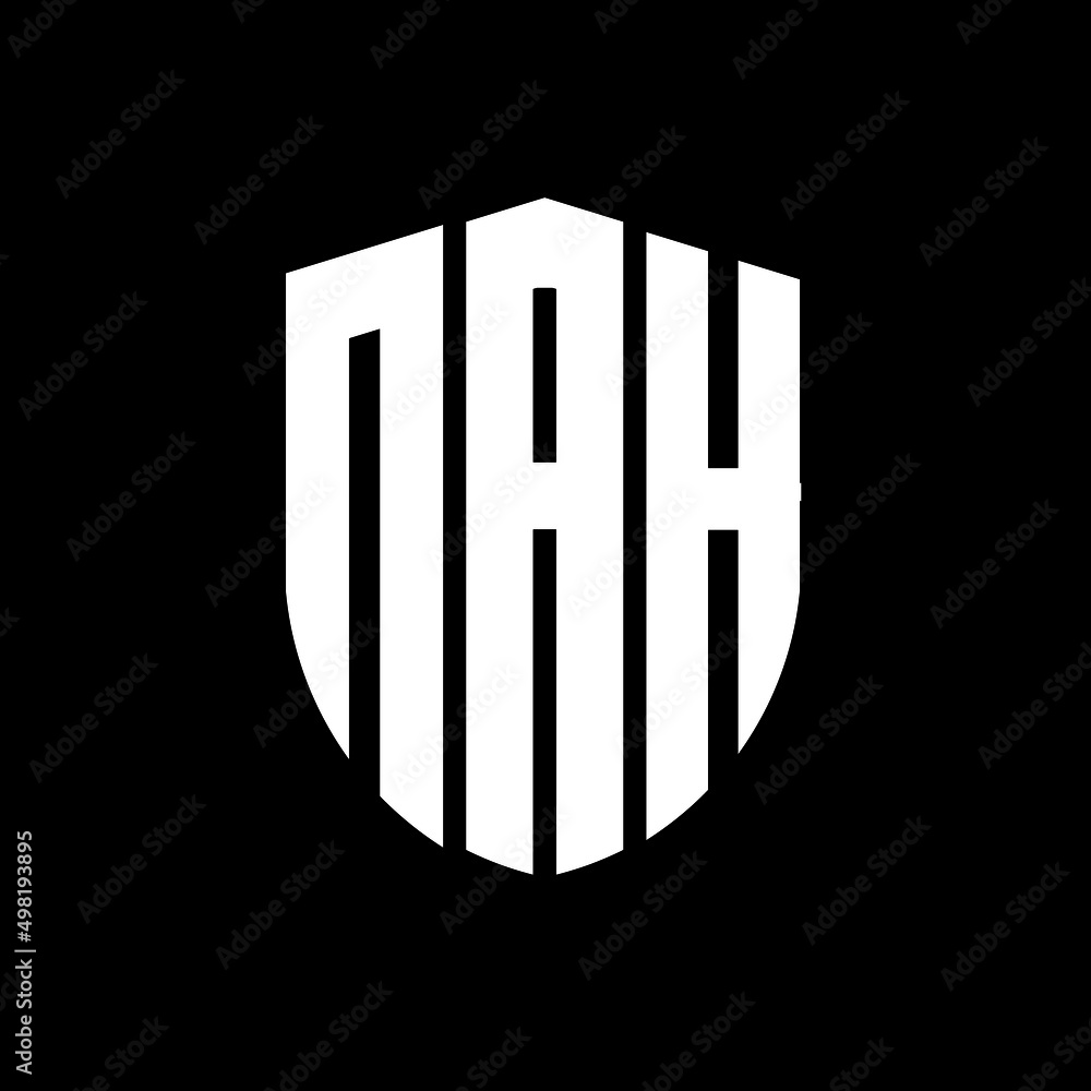NAH letter logo design. NAH modern letter logo with black background ...