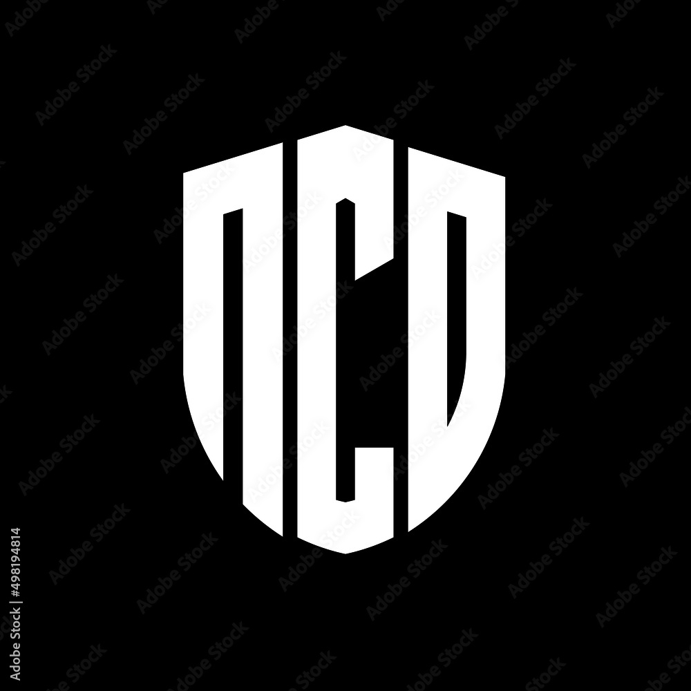 NCO letter logo design. NCO modern letter logo with black background ...