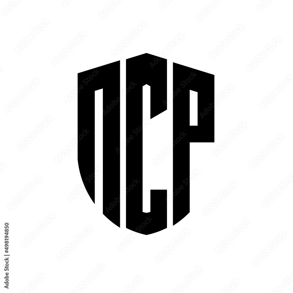 NCP letter logo design. NCP modern letter logo with black background ...