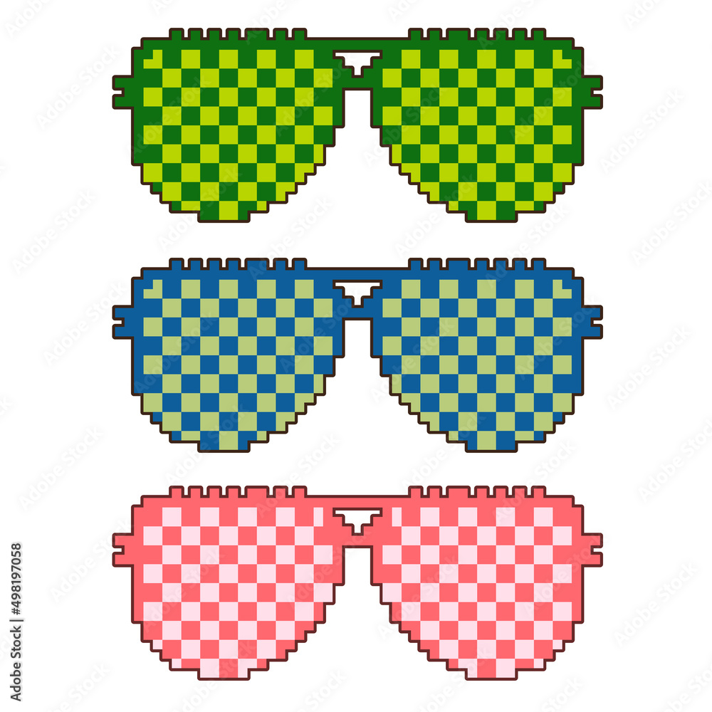 Pixel art glasses on white background. vector illustration. Stock ...