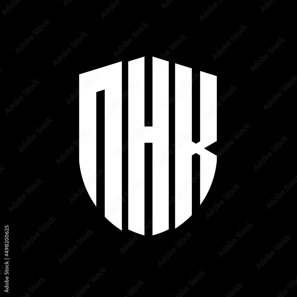 NHK letter logo design. NHK modern letter logo with black background ...