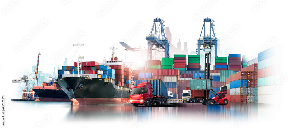 Global business logistics import export of containers cargo freight ...