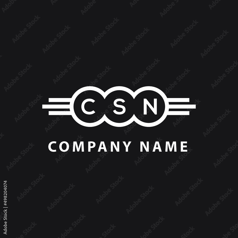 CSN letter logo design on black background. CSN creative circle letter ...