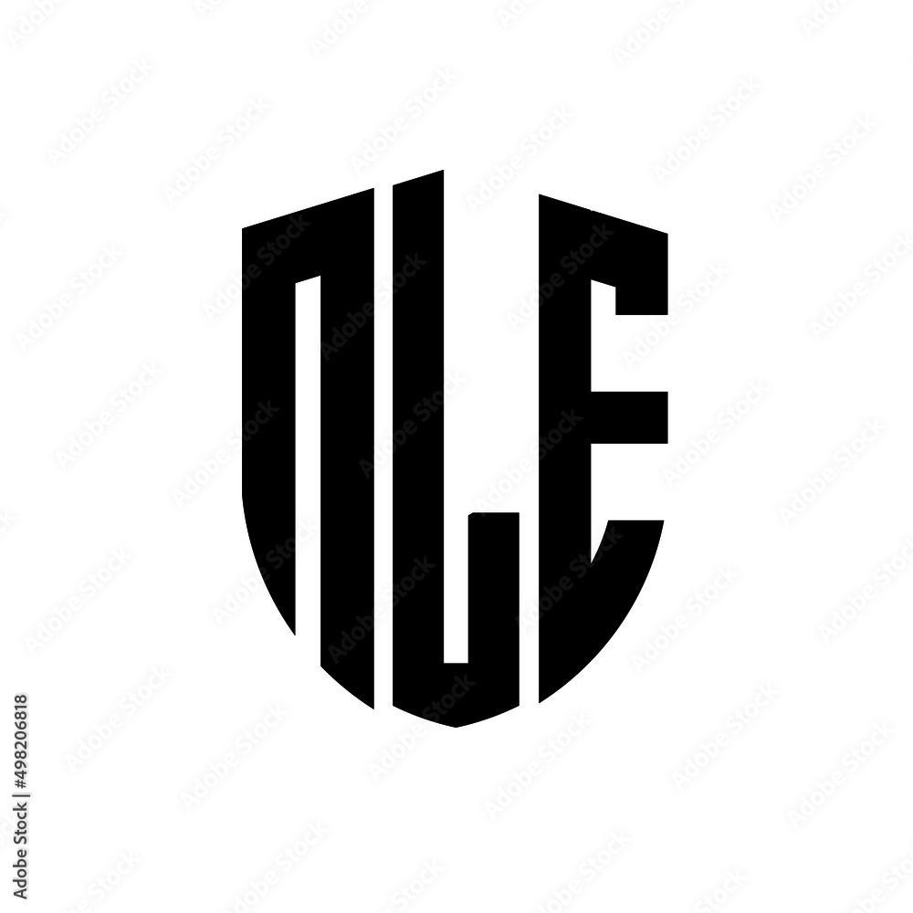 NLE letter logo design. NLE modern letter logo with black background ...