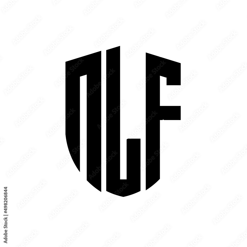 NLF letter logo design. NLF modern letter logo with black background ...