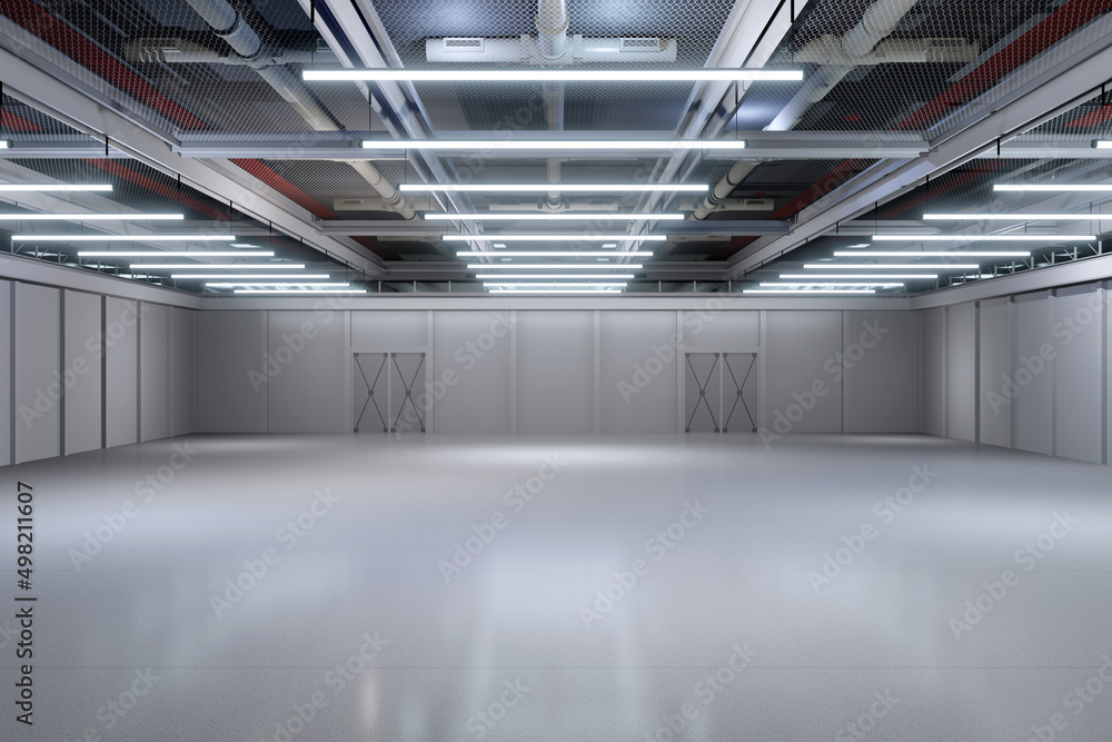 Empty hall exhibition centre.The backdrop for exhibition stands, booth ...