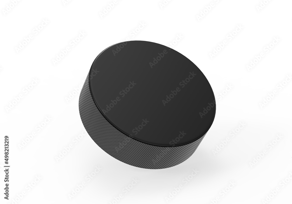 Black hockey puck mock up template for branding and promotion, 3d ...