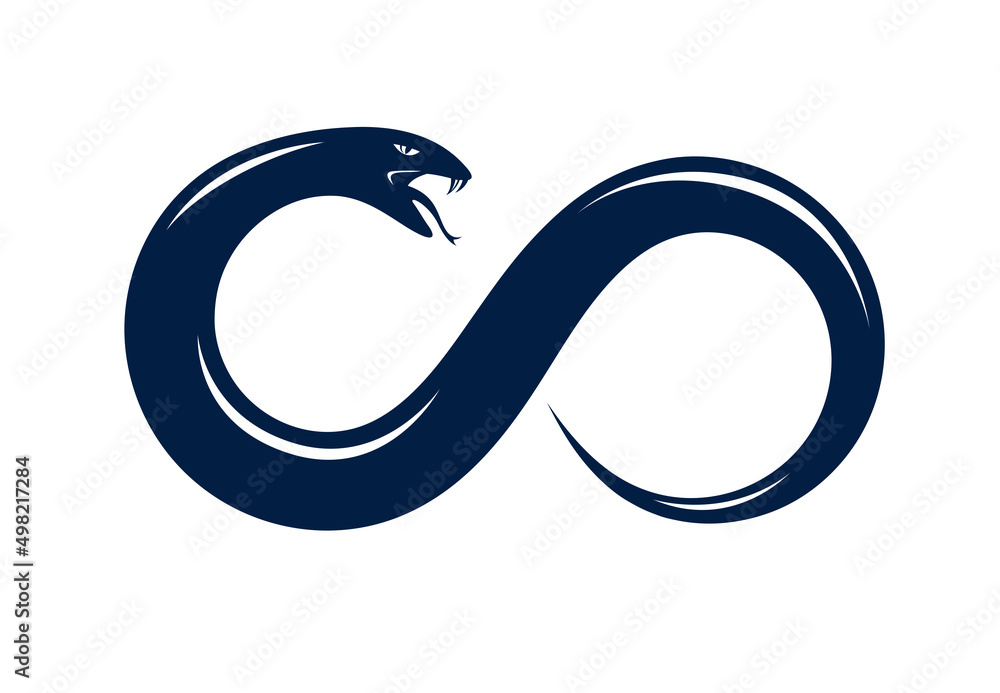 Snake eating its own tale, Uroboros Snake in a shape of infinity symbol ...
