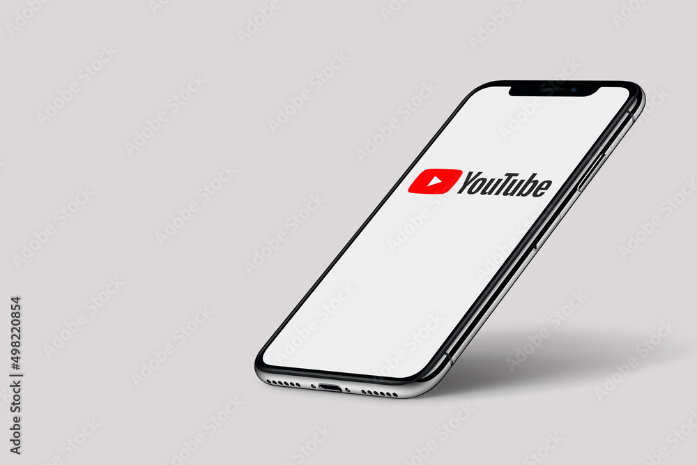 Youtube Logo Smartphone Display Perspektive Stock Photo | Adobe Stock