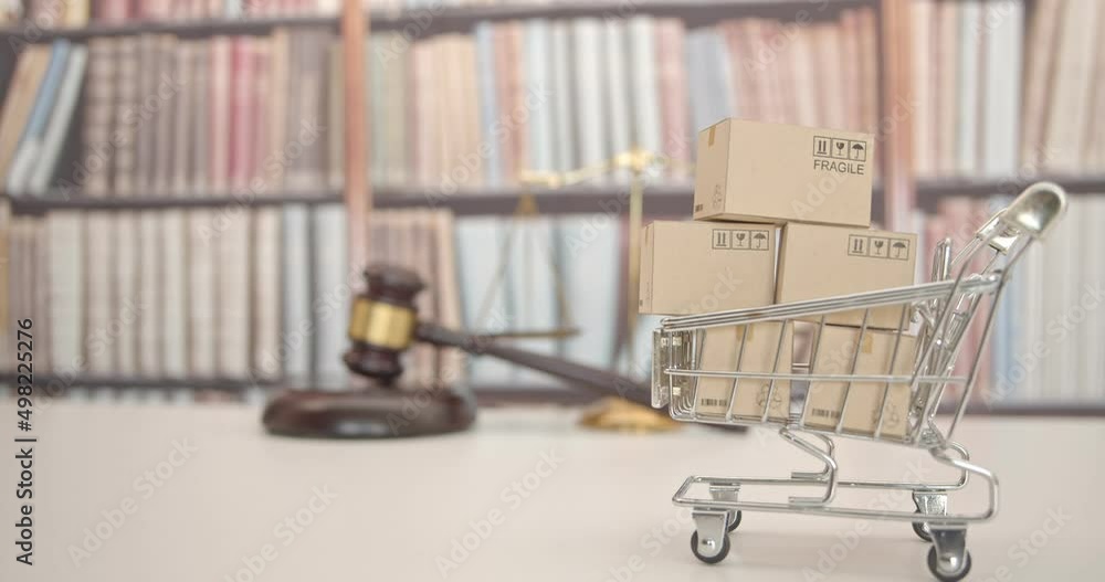 Consumer rights and protection, business law concept : Shopping cart ...