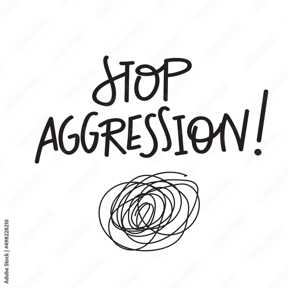 Stop aggression lettering design. Sign against domestic violence and ...