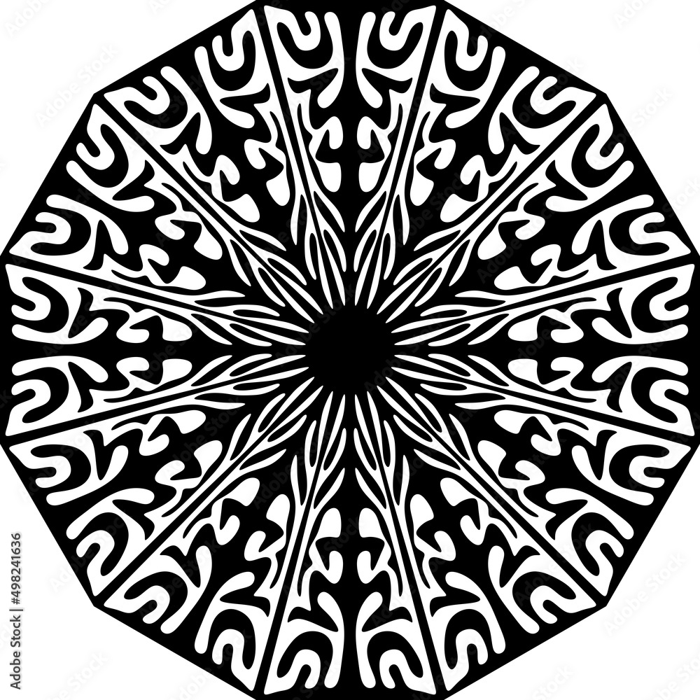 Simple Mandala Shape for Coloring. Vector Mandala.Oriental. Book Page ...