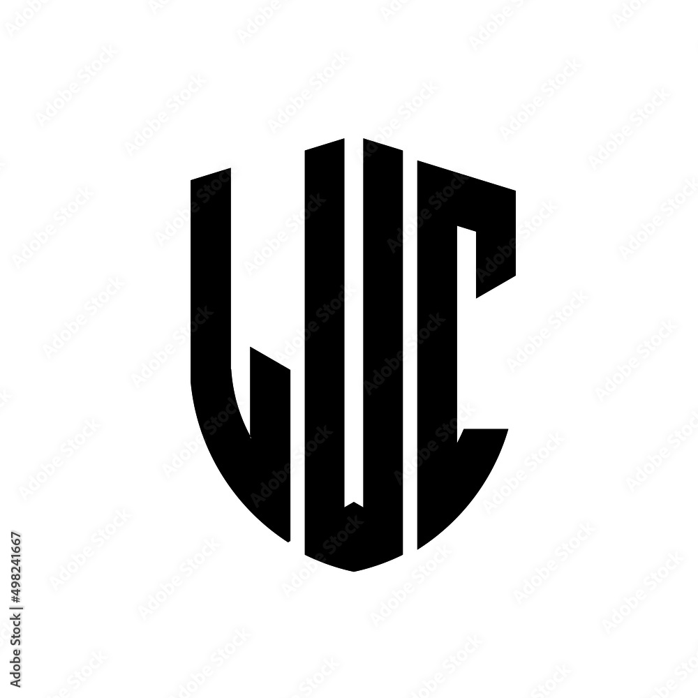 LWC letter logo design. LWC modern letter logo with black background ...
