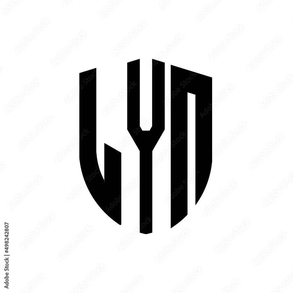 LYN letter logo design. LYN modern letter logo with black background ...