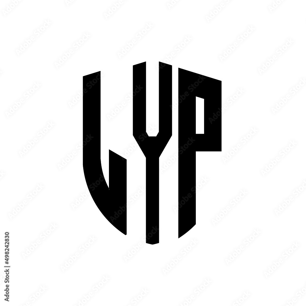 LYP letter logo design. LYP modern letter logo with black background ...