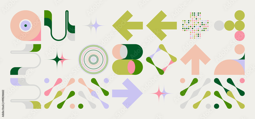 Digital Collage Graphics Pattern Made With Generative Art Elements And ...