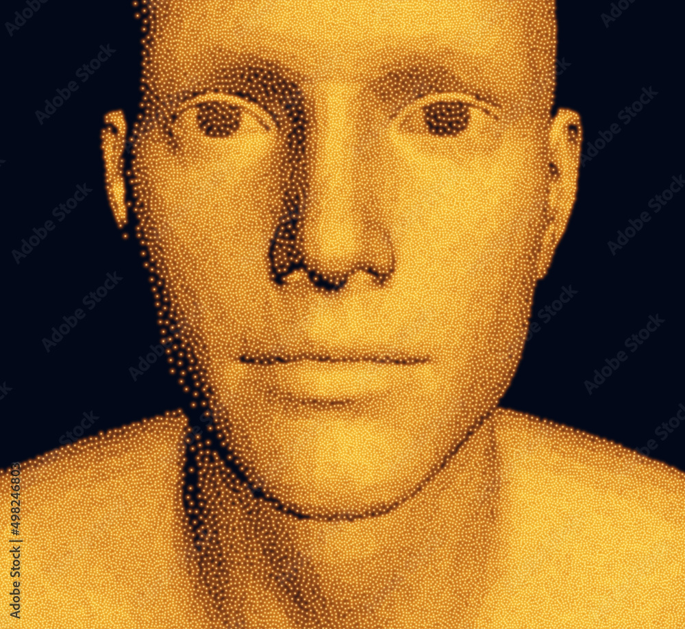 Abstract digital human head. Technology and robotics concept. 3D vector ...