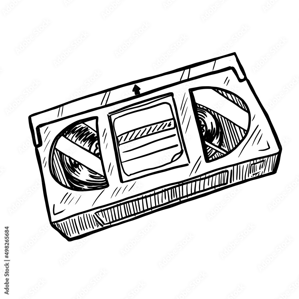 Sketch of VHS vector illustration on white background Stock Vector ...