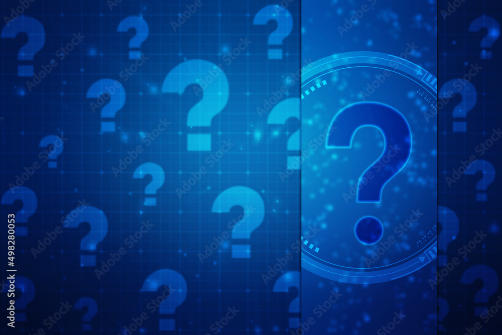 Poster 2d illustration question mark,Cyber Technology Background ...