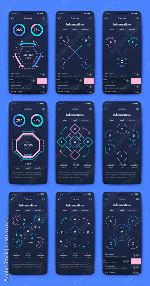 Vector graphics infographics with mobile phone. Template for creating ...