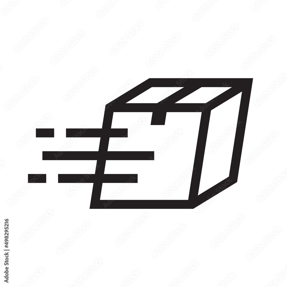 Fast shipping box icon sign, Parcels tracking symbol, Pictogram flat ...