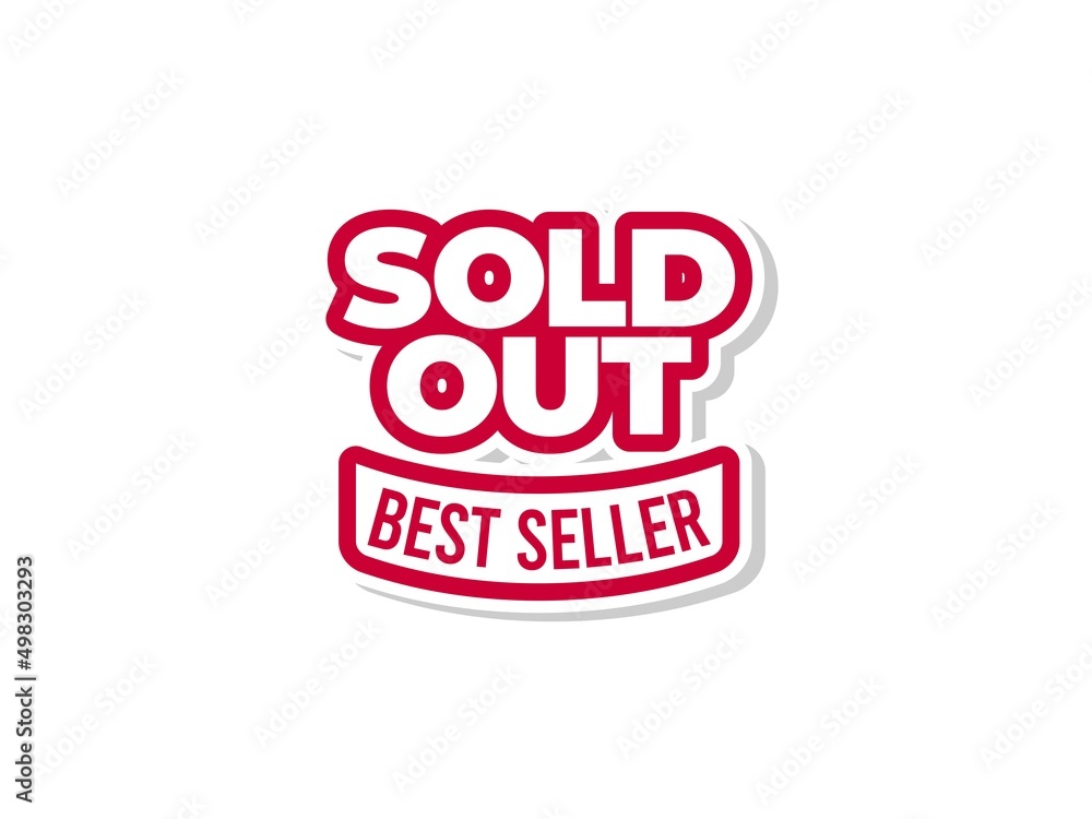 Sold Out Label Sticker Modern. Red Text Rubber Stamp Ink - Vector ...