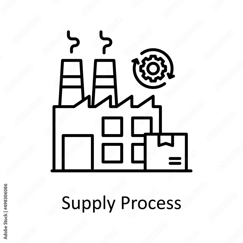 Supply Process vector Outline Icon Design illustration. Logistics And ...