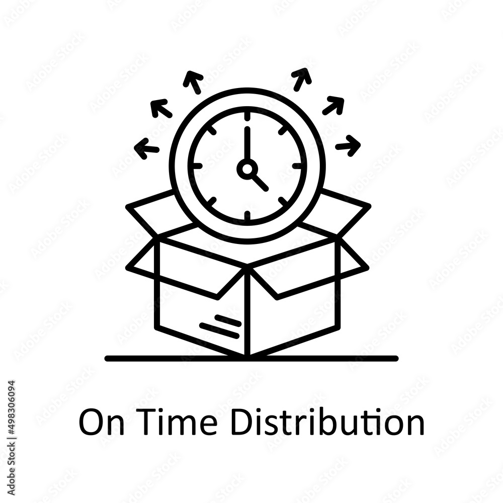Time Distribution vector Outline Icon Design illustration. Logistics ...