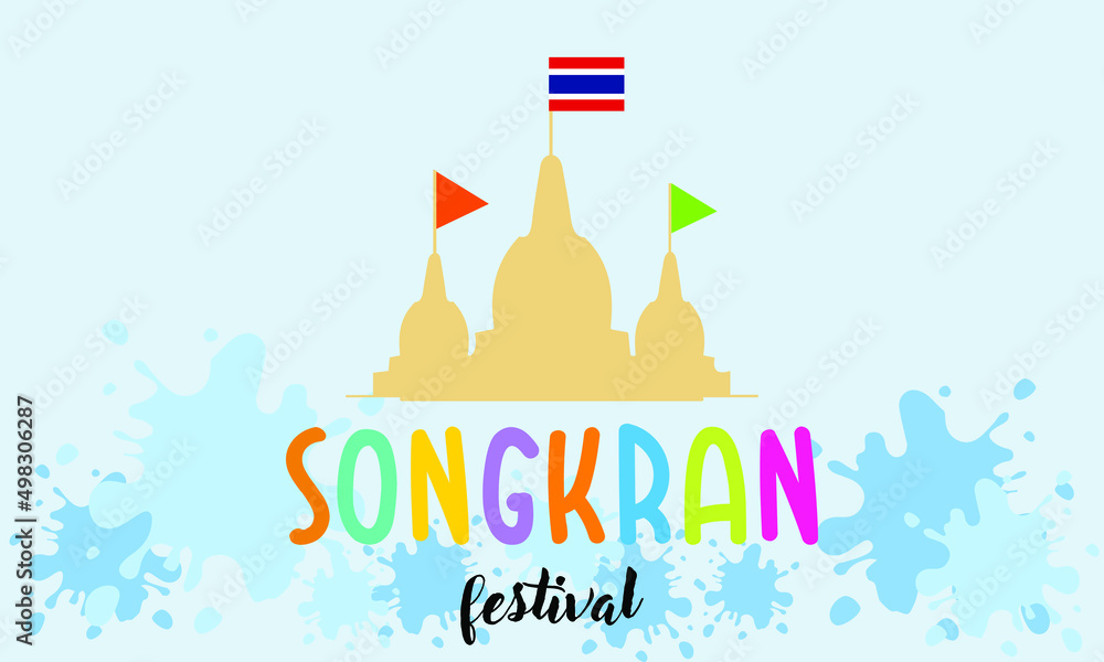 Songkran Festival design with Thai alphabet (Text Translation ...